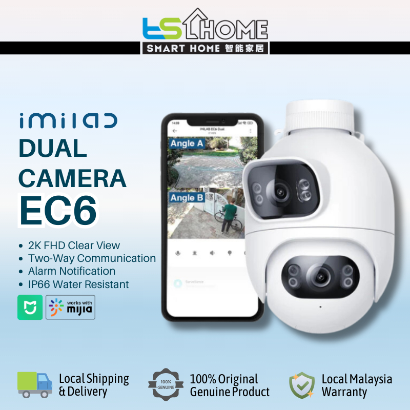 Xiaomi App | IMILAB EC6 Dual 2K WiFi Plug-in Spotlight Outdoor Camera | Shopee Malaysia