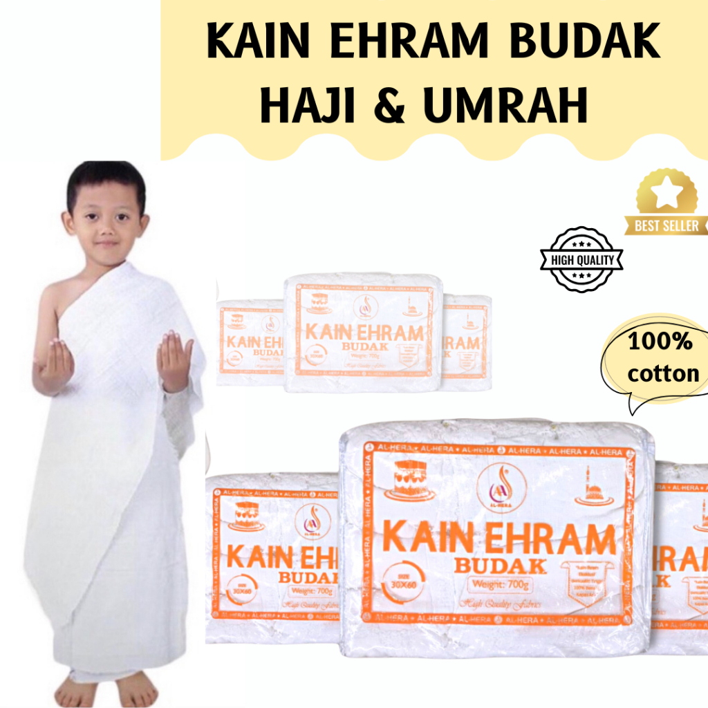 Kain Ehram 100% Cotton Budak Haji & Umrah | Shopee Malaysia