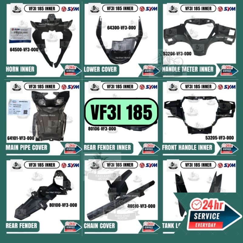SYM VF3I 185 VF3 🔥 READY STORE 🔥 Body Inner Set Original Bahagian Part Inner Pilihan Inner Hitam ...