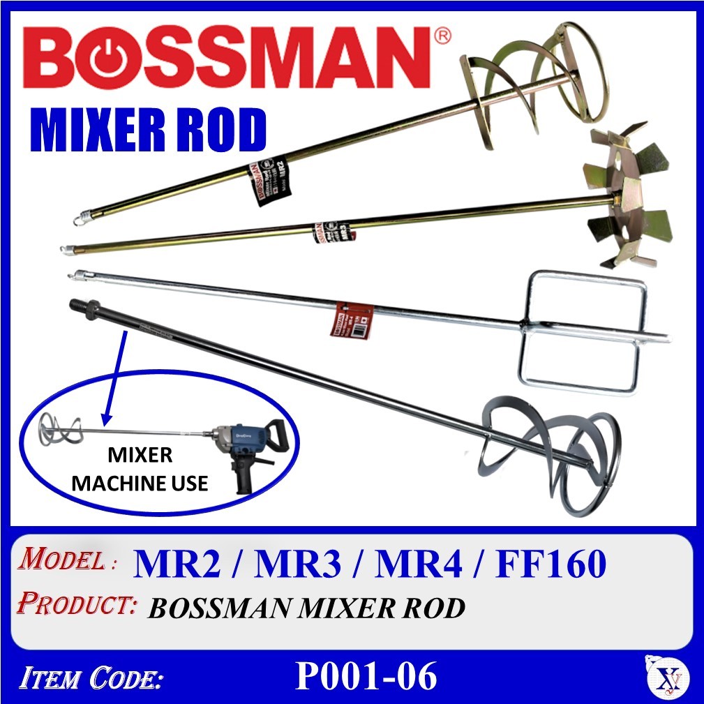 (MR2 / MR3 / MR4 / FF160) BOSSMAN MIXER ROD (SDS PLUG) P001-06 | Shopee ...