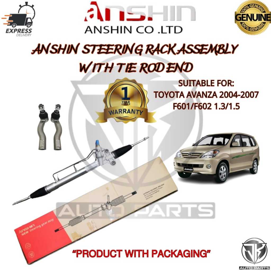 #ANSHIN# JAPAN STEERING RACK ASSEMBLY WITH TIE ROD END TOYOTA AVANZA ...