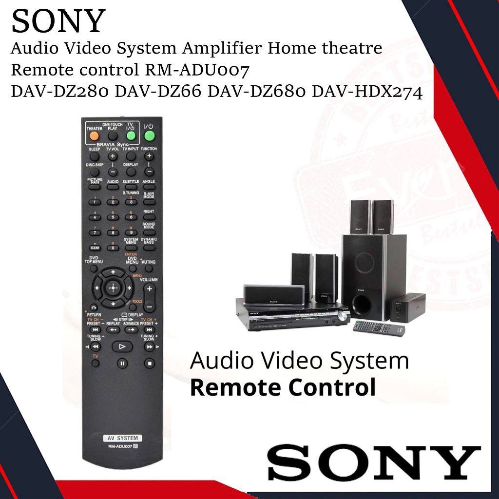 Sony Audio Video System Amplifier Home theatre Remote control RM-ADU007 ...