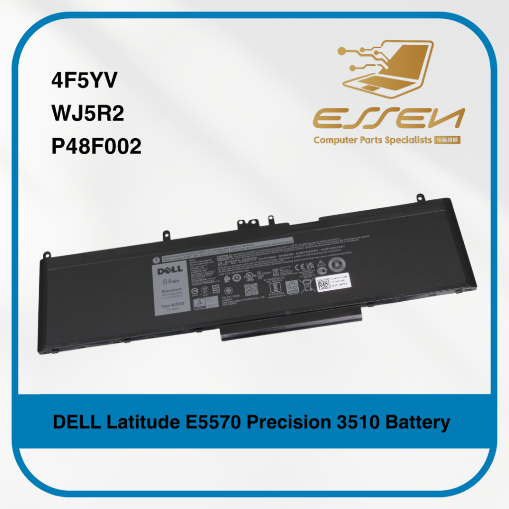 DELL 4F5YV WJ5R2 P48F002 for Latitude E5570 Precision 3510 Battery ...