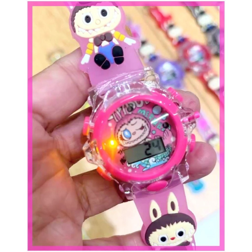 Cartoon Labubu Watch Student Dopamine Quartz Watch Silicone Strap Kids ...