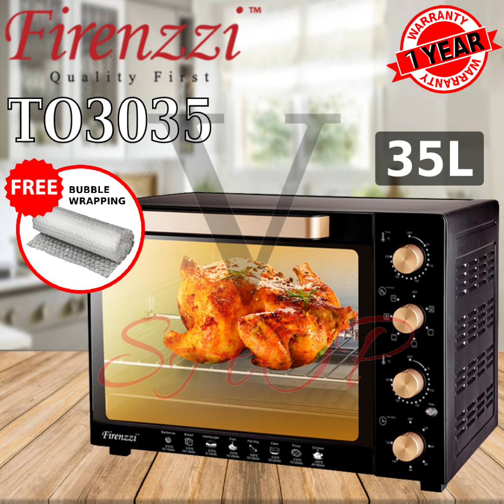 [FREE BUBBLE WRAP]FIRENZZI 35L ELECTRIC OVEN WITH ROTISSERIE FUNCTION ...