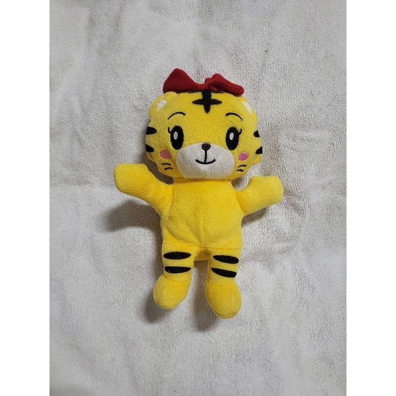 Authentic Benesse Hana Chan Shimajiro Tiger with Red Bow Plush Soft Toy ...