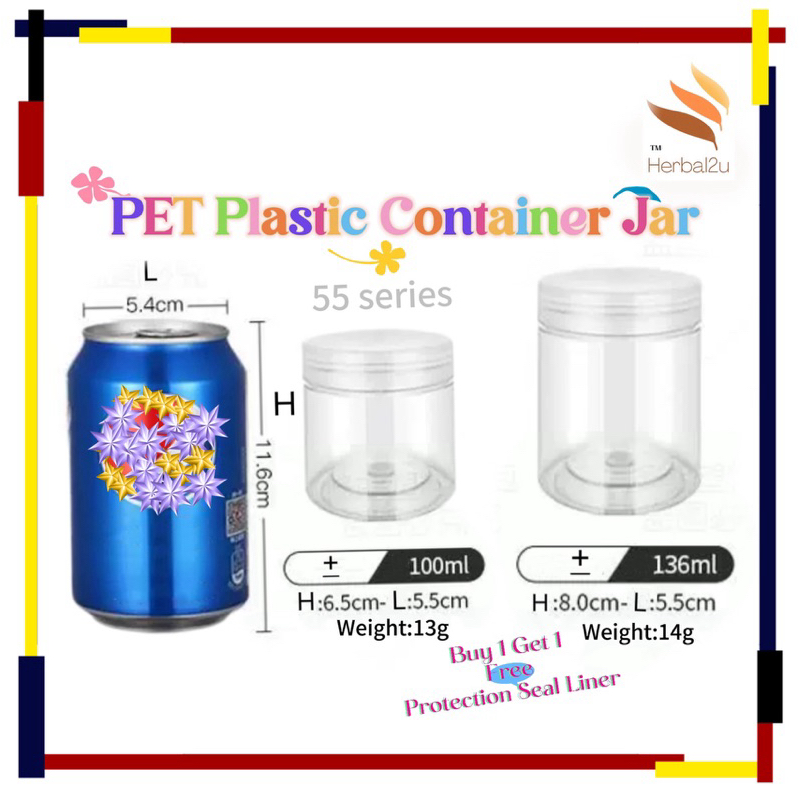PET Plastic Container Jar 5.5cm Diameter Series | Shopee Malaysia