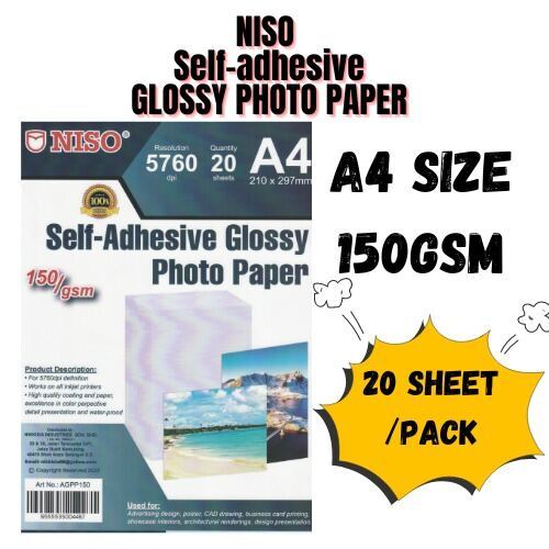 NISO A4 Kertas Foto Berkilat/Glossy Sticker A4/Glossy Photo Paper ...