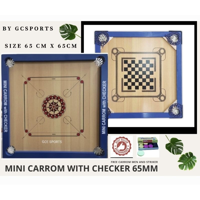 MINI CARROM WITH CHECKER ( Blue ) | Shopee Malaysia