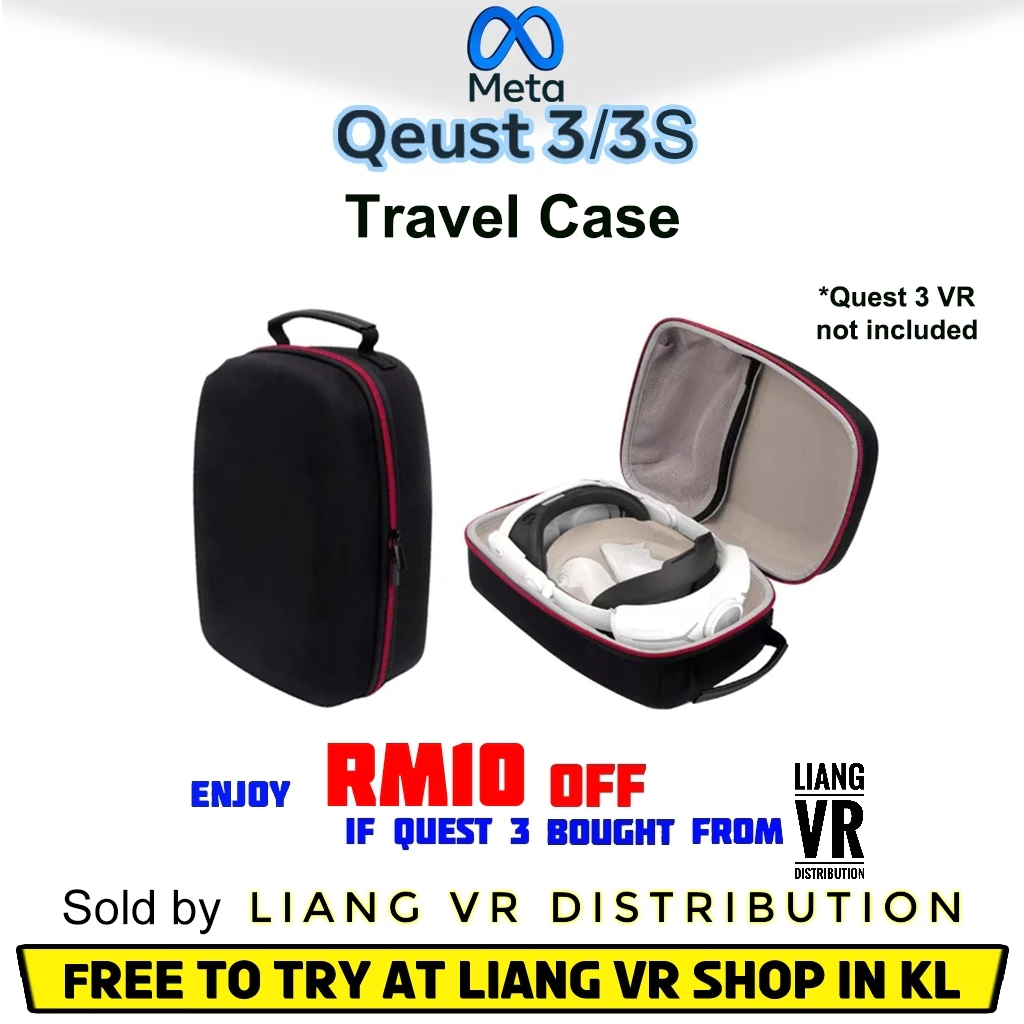 Meta Quest 3/3S Water Resistant Compact Travel Carrying Case Bag with ...