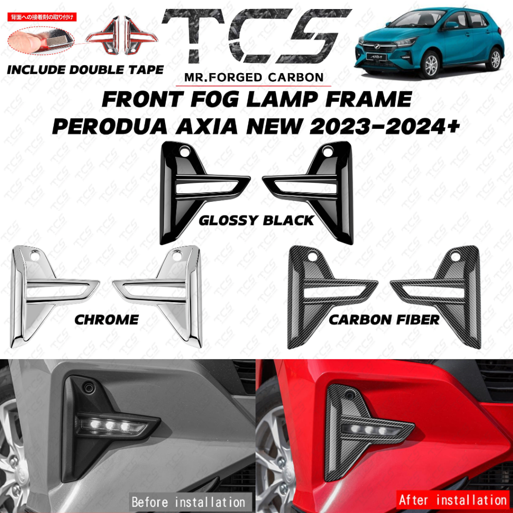 TCS NEW PERODUA AXIA 2023-2024+ CAR FRONT FOG LAMP FRAME COVER GARNISH ...
