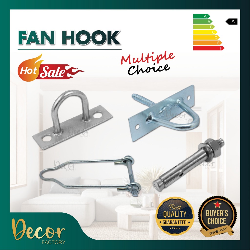 Fan Hook 122 / 123 / BN / Wall Plug Hook Ceiling Fan Hook Kipas Siling ...
