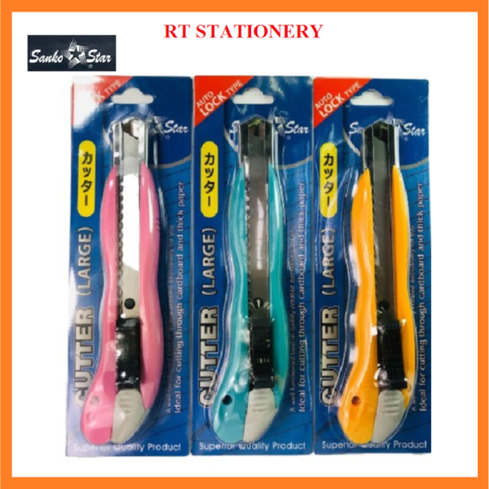 Sanko Star Auto-Lock Cutter Large/ Pisau Pemotong Office Student School ...
