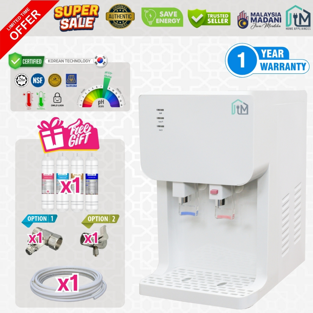 THE JM KOREA HALAL CERTIFIED WATER DISPENSER - HOT & COLD, CHILD SAFETY ...