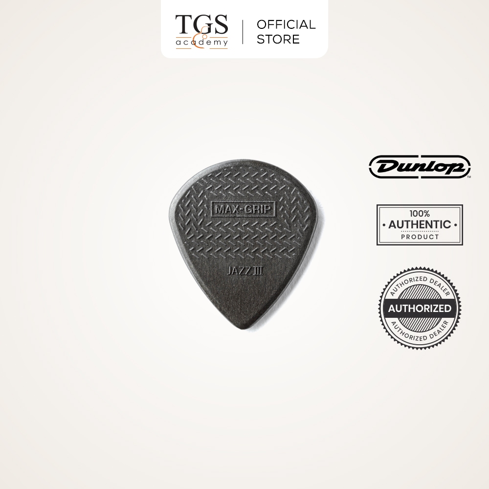 Jim Dunlop 471P3C Max Grip Jazz III Carbon Fiber Guitar Pick (1.38mm ...