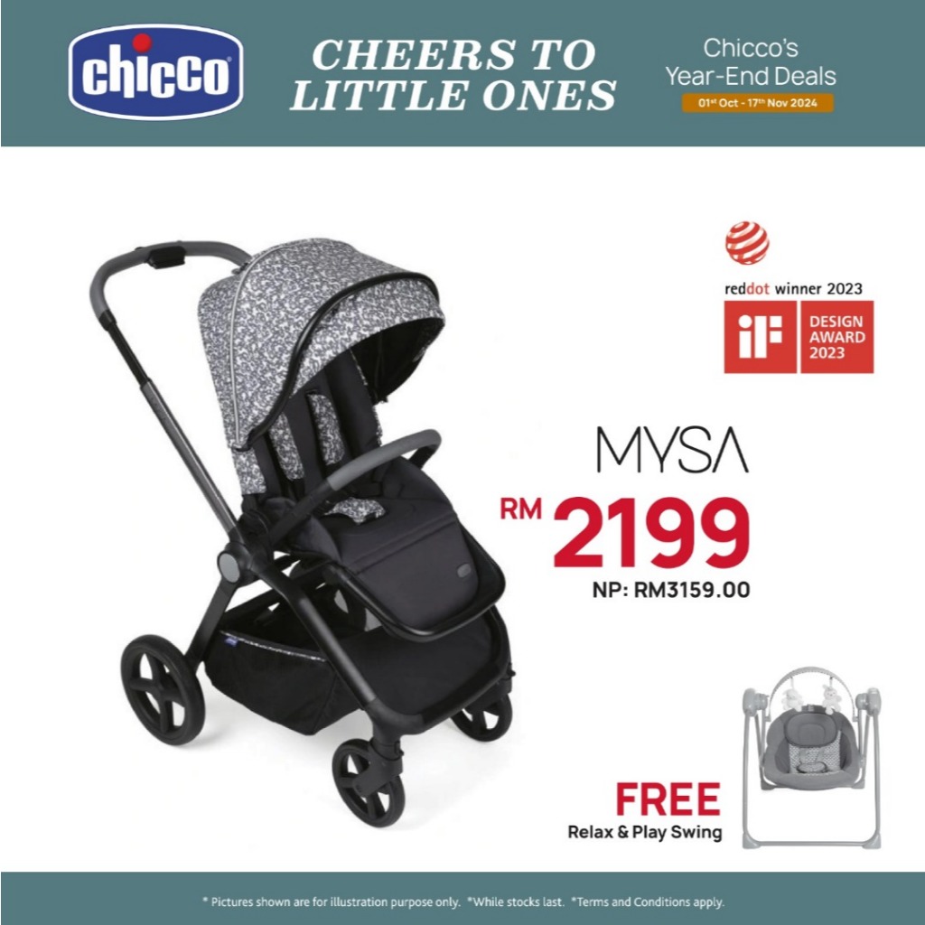 Chicco Mysa Two Ways Facing Stroller (Free Gift) | Shopee Malaysia