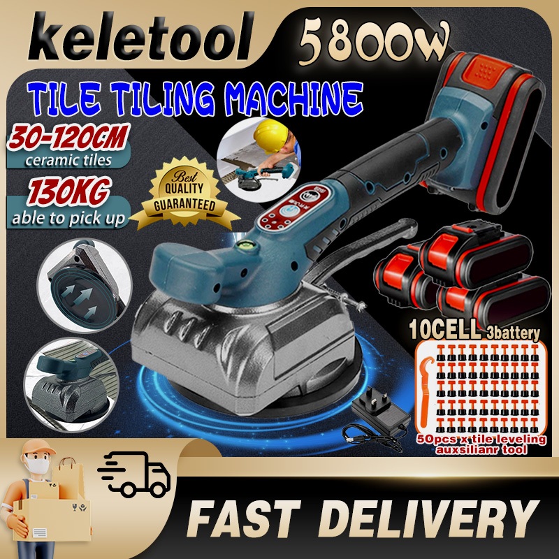 Tile Vibrator machine 5800W 2 Batteries Tile reform suction machine ...
