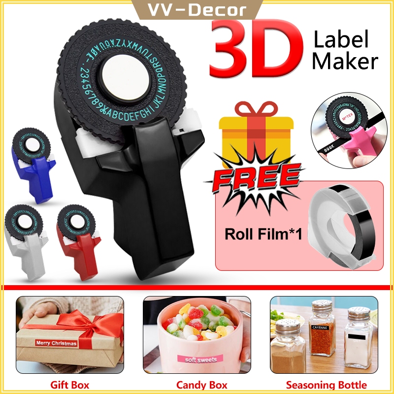 Multicolor Manual Label Maker Sticker Nama Dymo 3D Embossing Sticker Printer MoTEX Label Printer ...