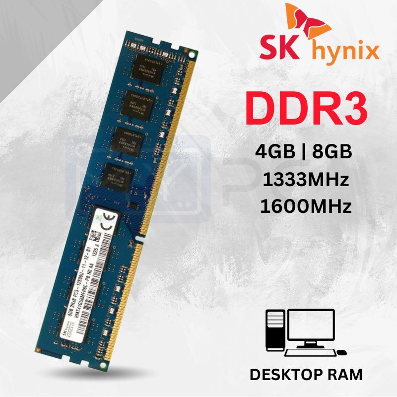 *Local Stock DDR3 SK Hynix RAM Desktop 1333Mhz 1600Mhz 4GB 8GB Laptop RAM | Shopee Malaysia