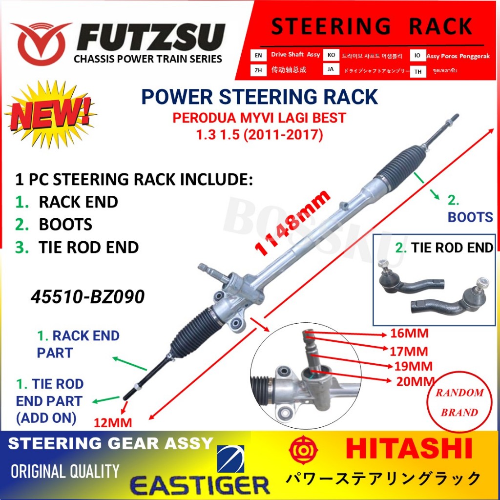 BARU!! POWER STEERING RACK - PERODUA MYVI LAGI BEST 1.3 1.5 - FUTZSU ...