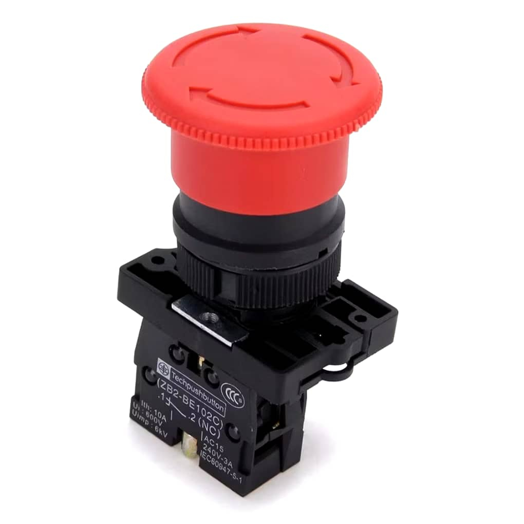 Emergency Stop Push Button Control Switch Rotating Reset Constant Close ...