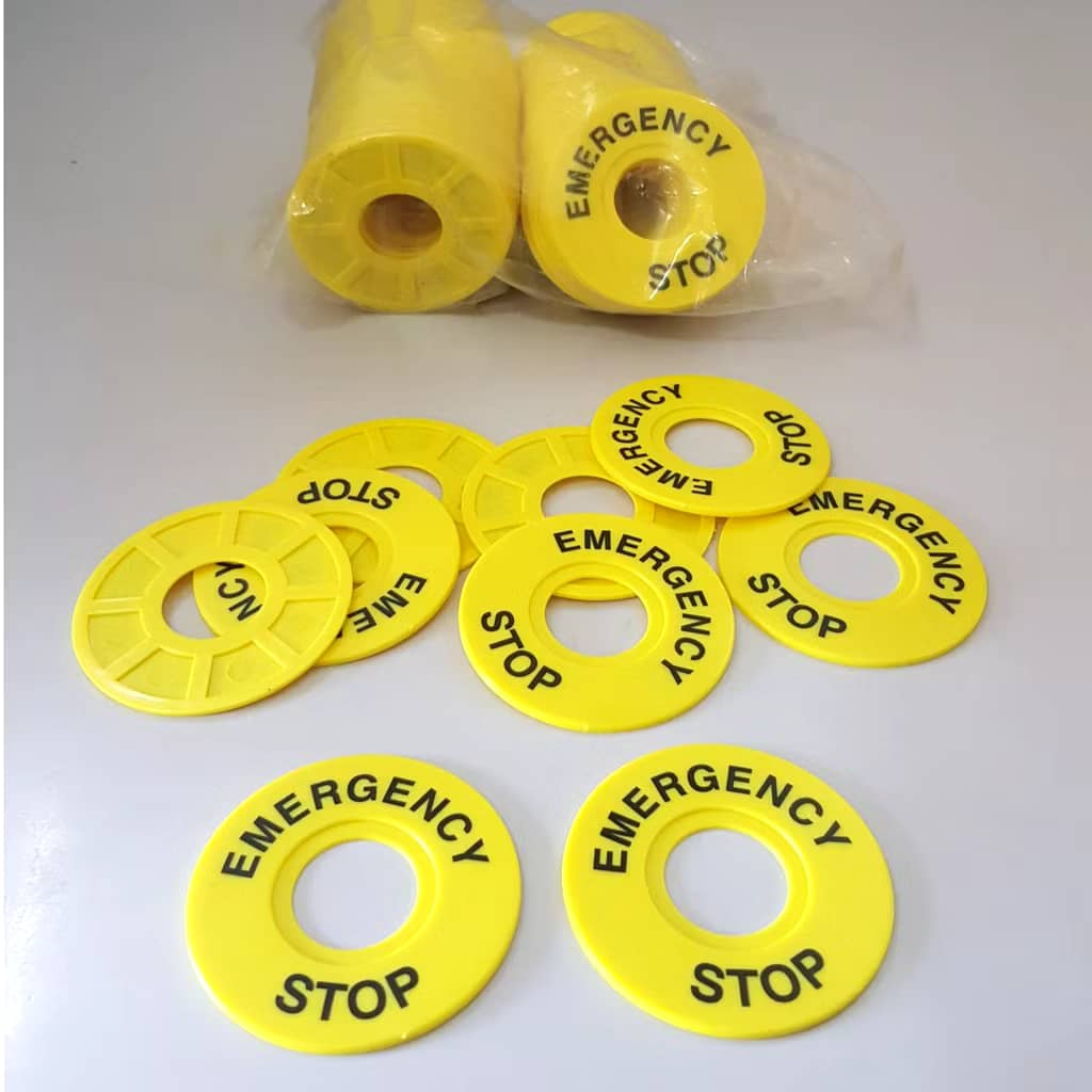 LEGEND PLATE (22MM) PUSH BUTTON LABEL FRAME, EMERGENCY NAMEPLATE ...