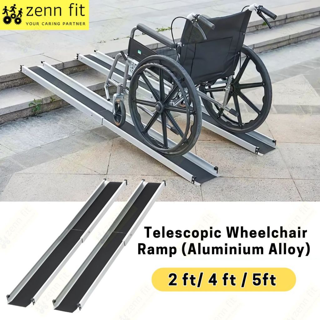 Telescopic Wheelchair Ramp Aluminum Alloy 2ft/3ft/5ft Multi-Purpose ...