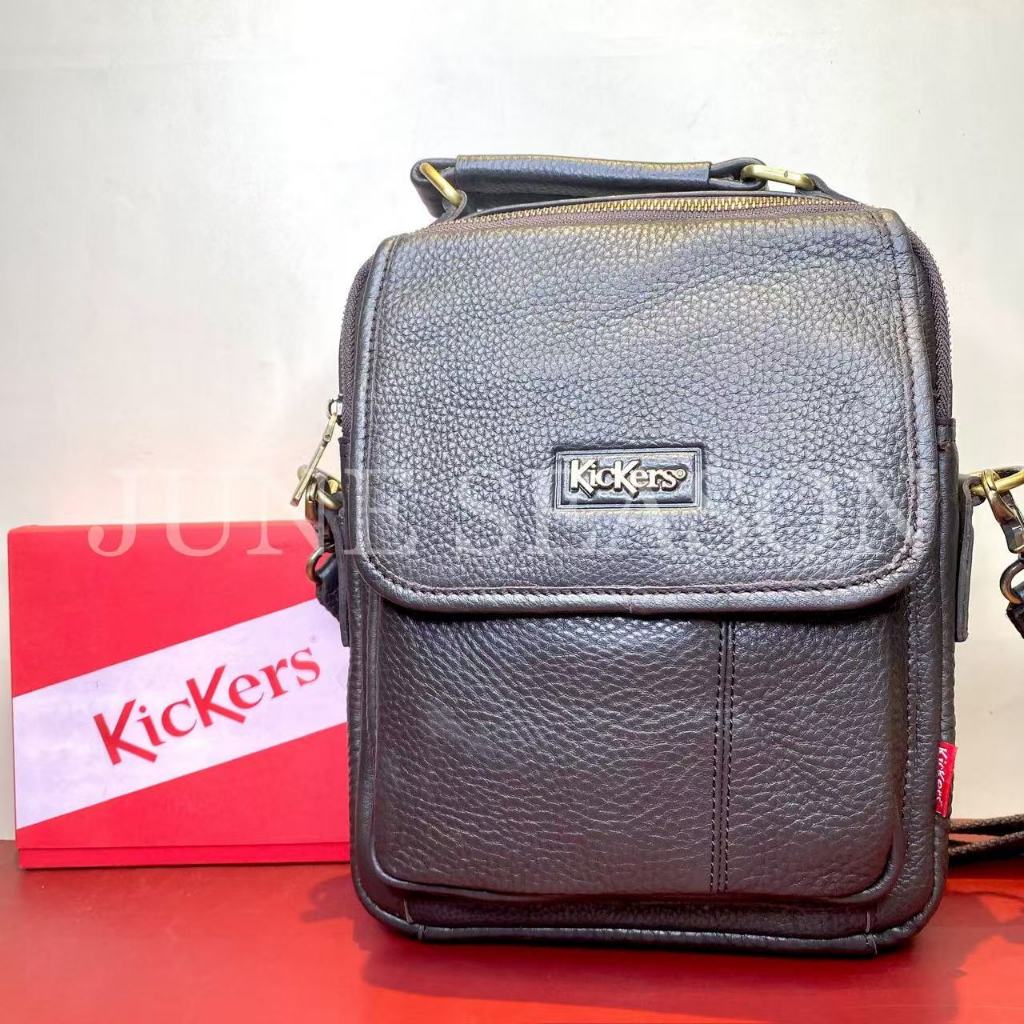 Kickers Sling Bag Bussiness Bag Document Bag Original Genuine Leather ...