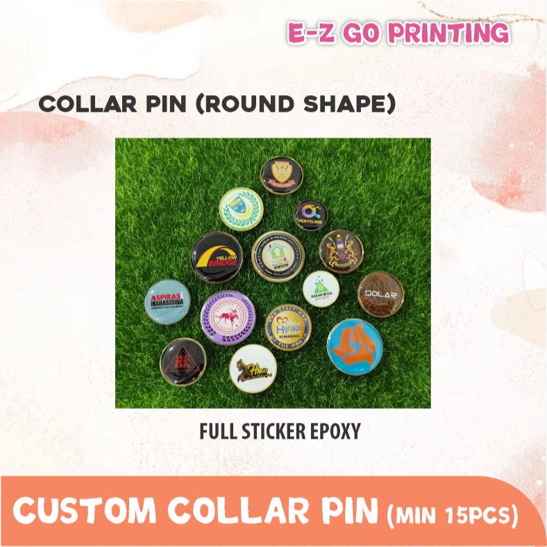 Custom Round Shape Metal Collar Pin (MIN ORDER 15PCS) | Shopee Malaysia