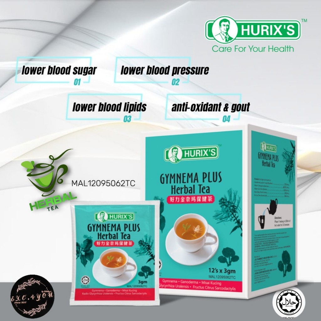 HURIX'S GYMNEMA PLUS Herbal Tea (12Sachets/Box)-balance blood sugar ...