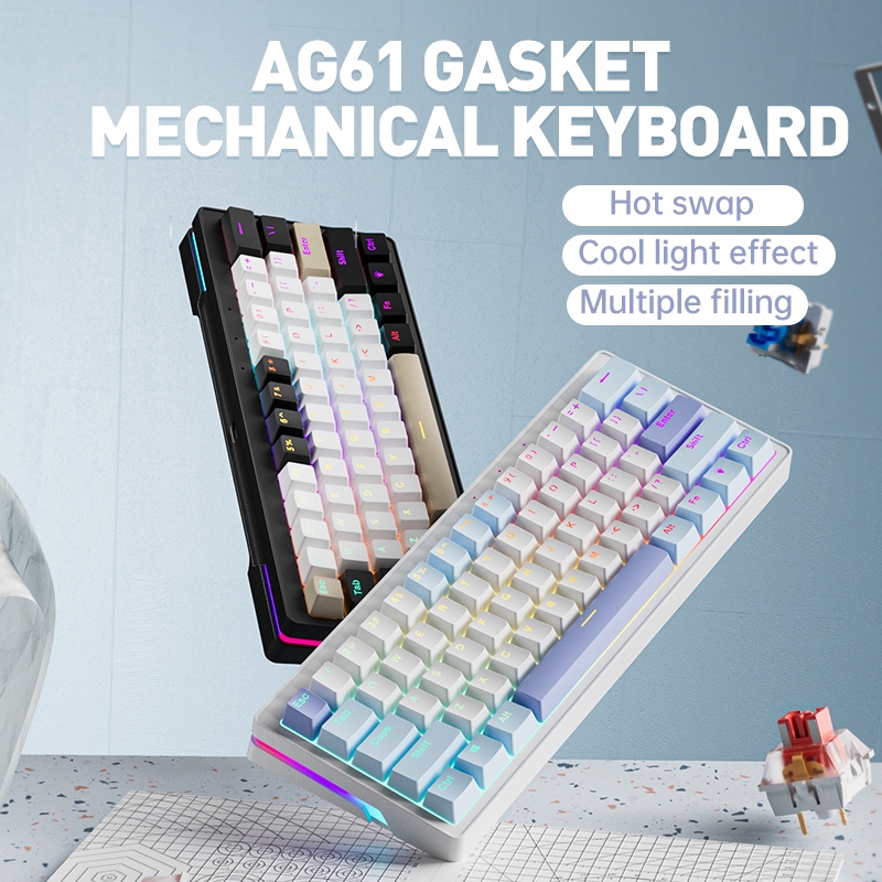 ZIFRIEND AG61 Mechanical Keyboard 61 Keys Gaming Keyboard Small ...
