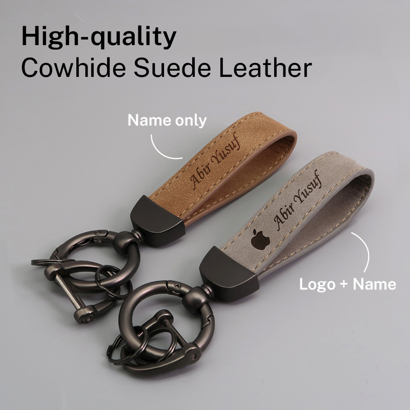 Customade High-Quality Cowhide Leather Keychain | Gantungan Kunci Kulit ...