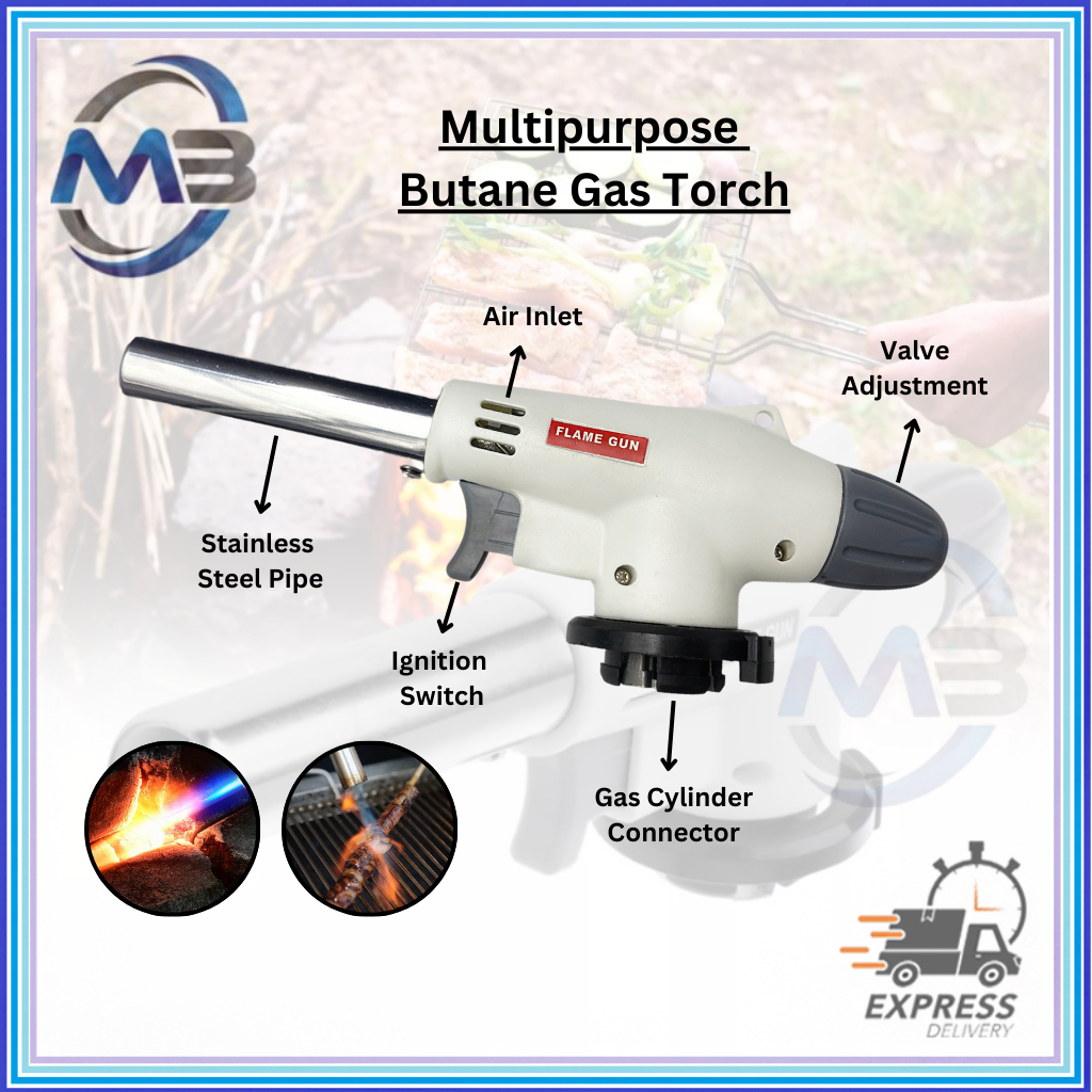 Butane Gas Torch Multipurpose Portable Flame Gun for Kitchen Camping Welding Outdoor Use Butane ...