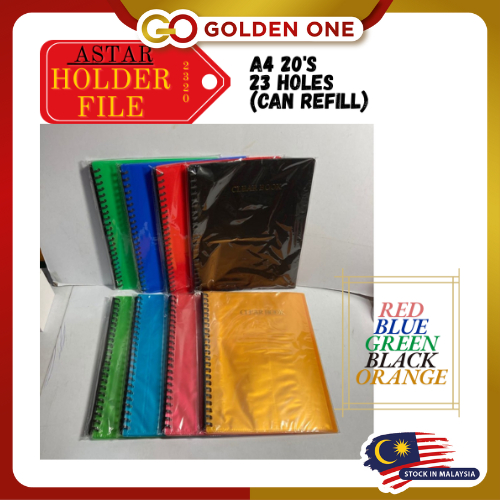ASTAR YES CLEAR BOOK HOLDER A4/Clear Holder File Refillable A4 20's(CAN ...