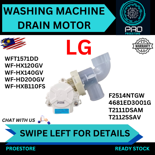 LG Drain Motor Washing Machine WFT1571DD / WF-HX120GV / WF-HX140GV / WF-HD200GV / WF-HXB110FS ...