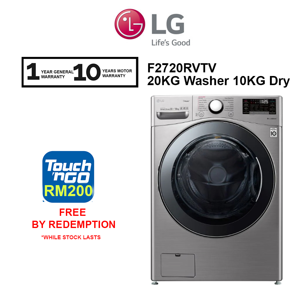 LG 20KG/10KG Washer Dryer 6 Motion Inverter Direct Drive F2720RVTV (FREE TNG BY REDEMPTION ...