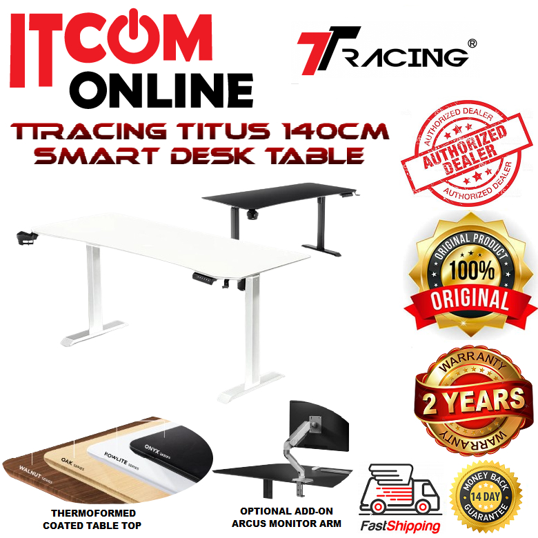 TTRACING TITUS 140CM TABLE SMART DESK (BLACK ONYX/HOWLITE/WALNUT ...