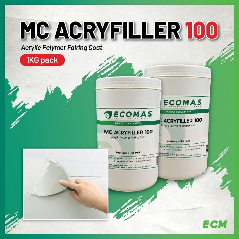ACRYFILLER 100 & 300 (1KG REPACKED ) ACRYLIC POLYMER FAIRING COAT IN-A ...