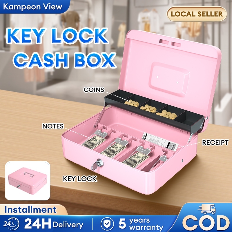Cash Box With Lock Safety Box Portable Handheld With Password And Money ...