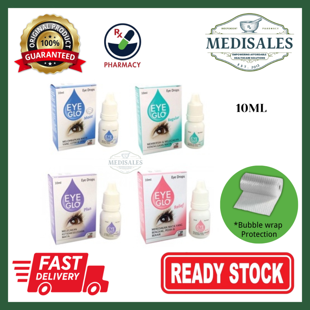 EYE GLO EYE DROPS REGULAR | MOIST | PLUS | RELIEF 10ML | Shopee Malaysia