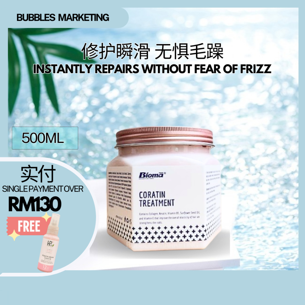 Bioma Coratin Treatment 500ml Keratin Hair Treatment Mask Smooth Repair Damage Dry Hair Mask ...