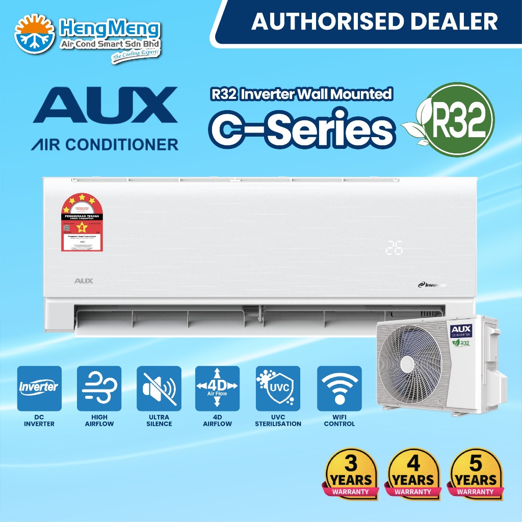 AUX R32 Inverter Air-conditioner C-series ASW-CAR3DI Aircond Inverter 1 ...