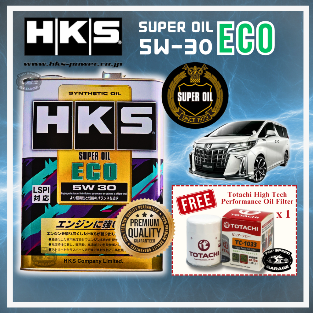 TOYOTA ALPHARD AGH30 - HKS SUPER OIL ECO 5W30 4L FULLY SYNTHETIC ENGINE ...