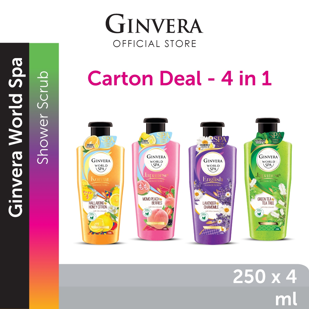 [Carton Deal - 4 in 1] Ginvera Shower Scrub 250ml | Shopee Malaysia