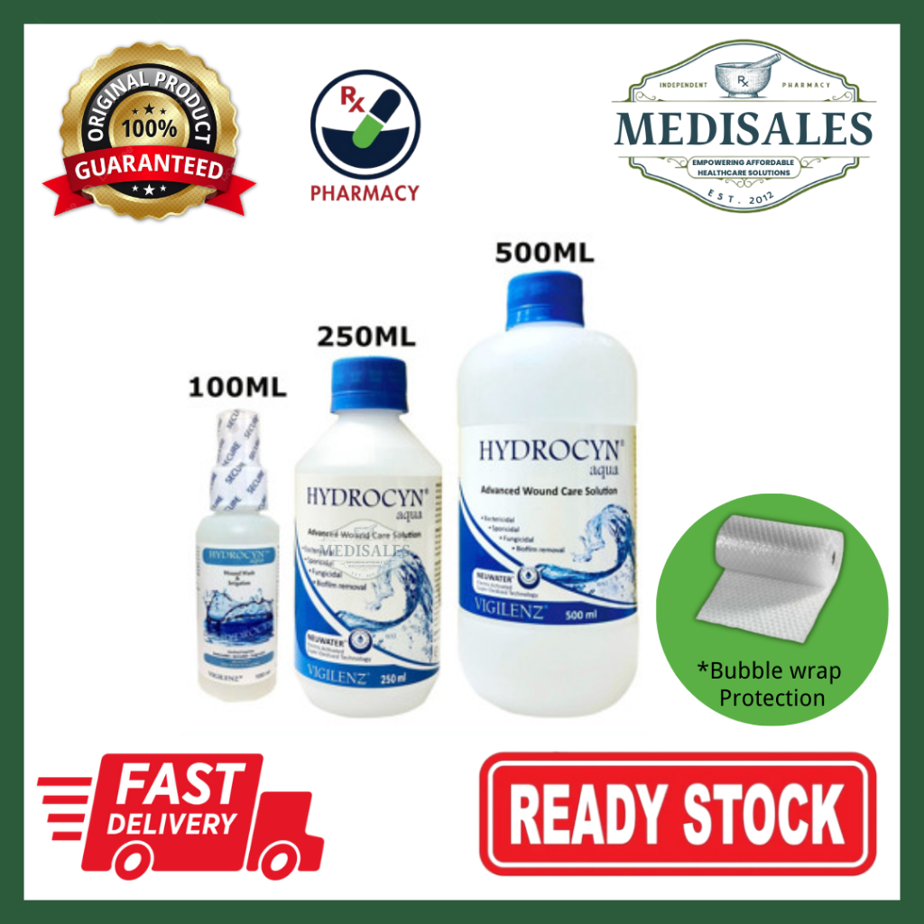 HYDROCYN AQUA WOUND WASH SOLUTION 100ML | 250ML | 500ML | Shopee Malaysia