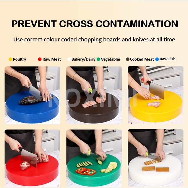 HDPE PE Cutting Board Chopping Board D 40 x H 10 cm Plastic Thick Round ...