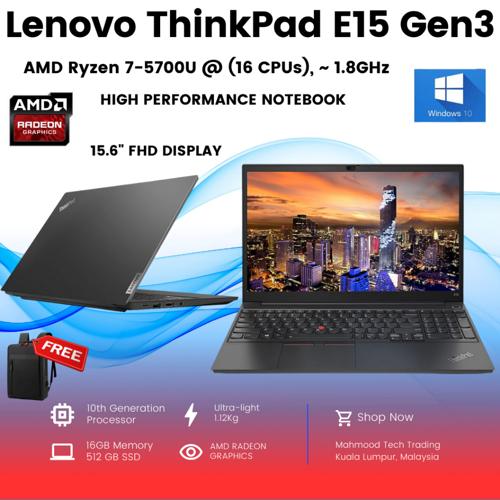 Lenovo Thinkpad E15 Gen 3, E14, E480, E460, E440 Core i7 15.6" Inch, 10TH GENERATION DDR4 Ram,M ...