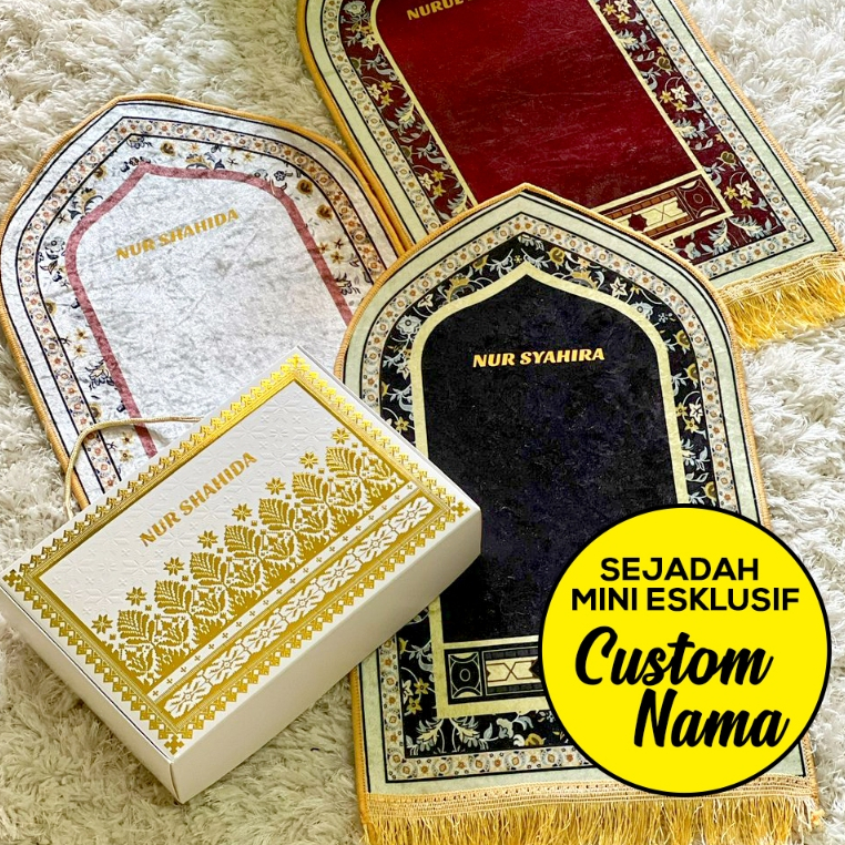 Sejadah Custom Nama / Sejadah Mini/Hamper Raya/Hadiah Ramadan/Gift Raya ...