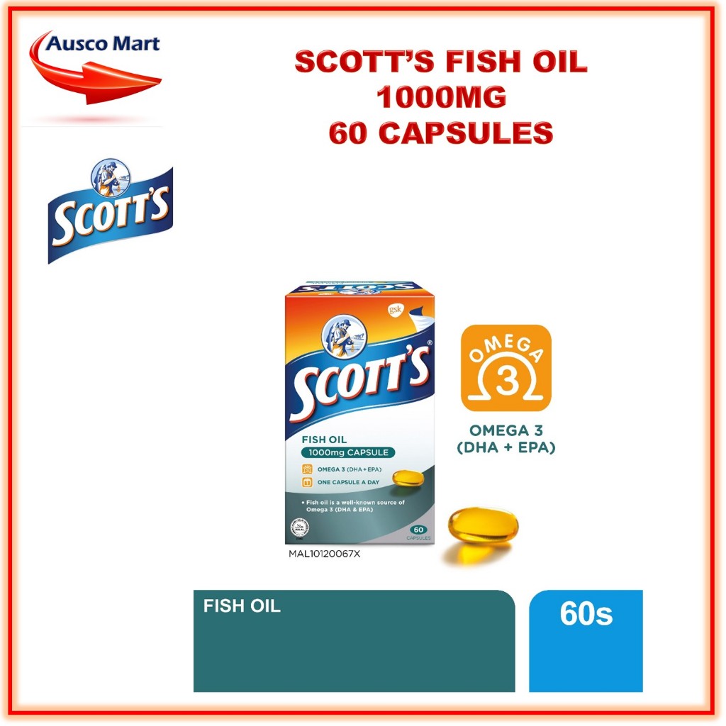 SCOTT FISH OIL 1000MG CAPSULE (60 CAPSULE) | Shopee Malaysia