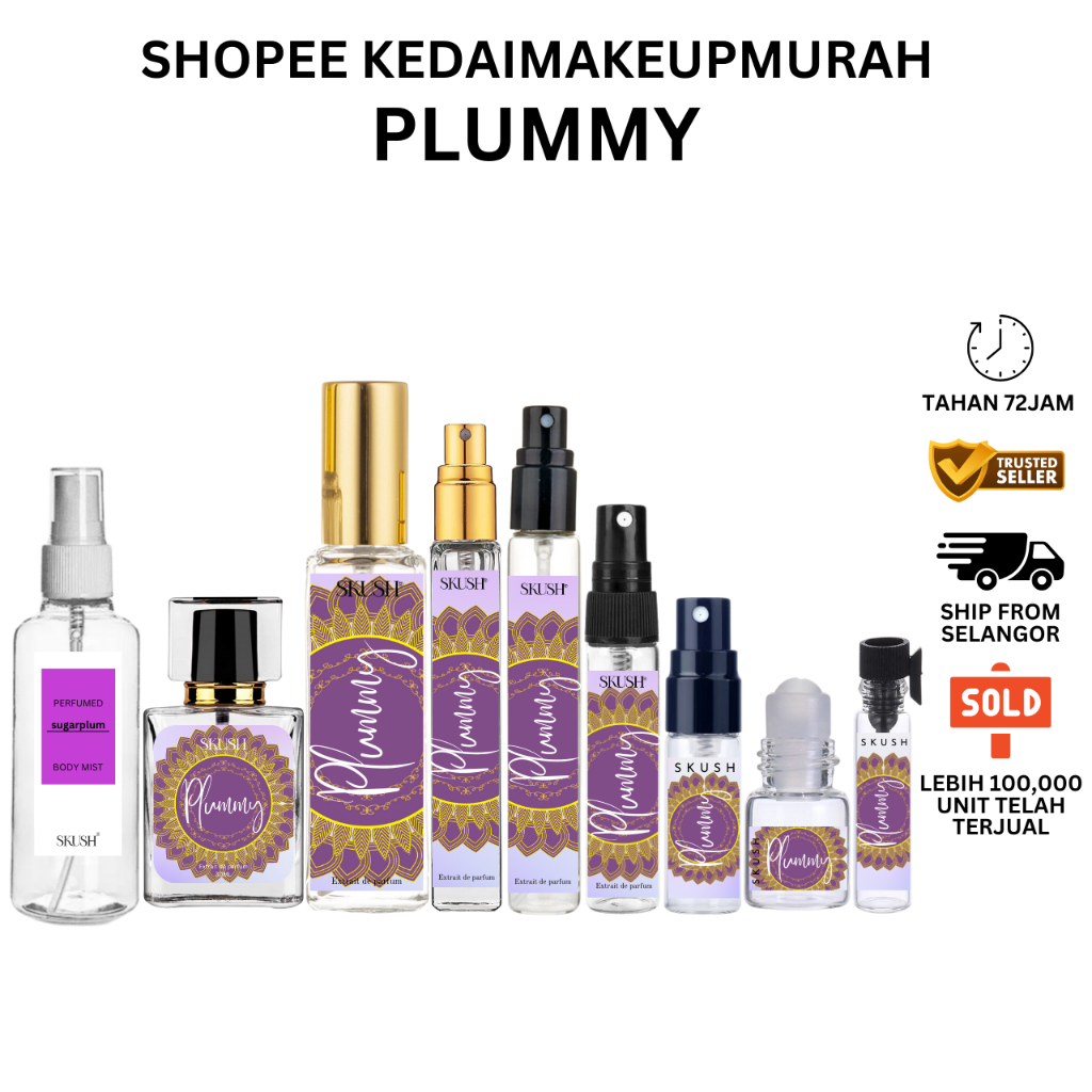 SKUSH PLUMMY High Quality Body Perfume Travel Lelaki Perempuan Wangian ...